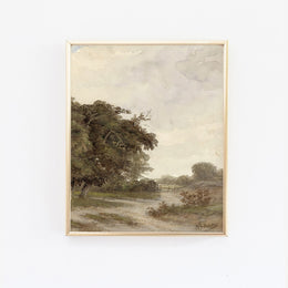 Vintage Forest Trees with Path Wall Art – Wall and Wonder